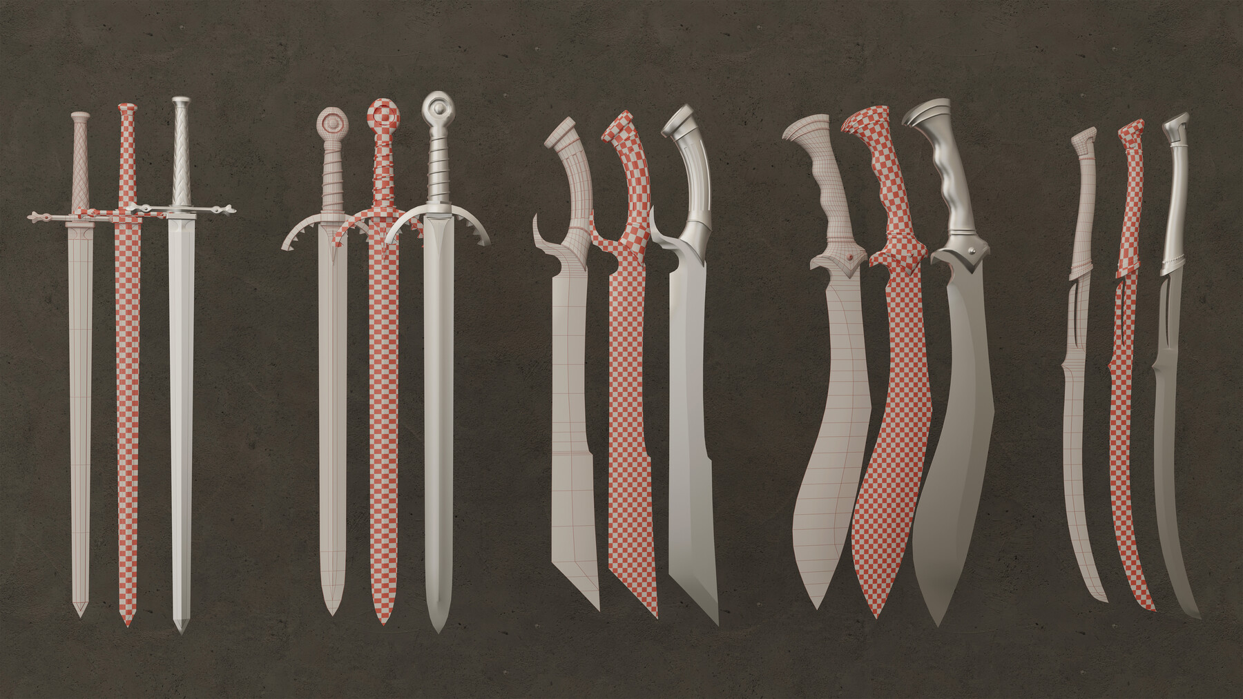 ArtStation - 25 Sword Base Mesh - Vol 01 ( Game Ready ) | Game Assets
