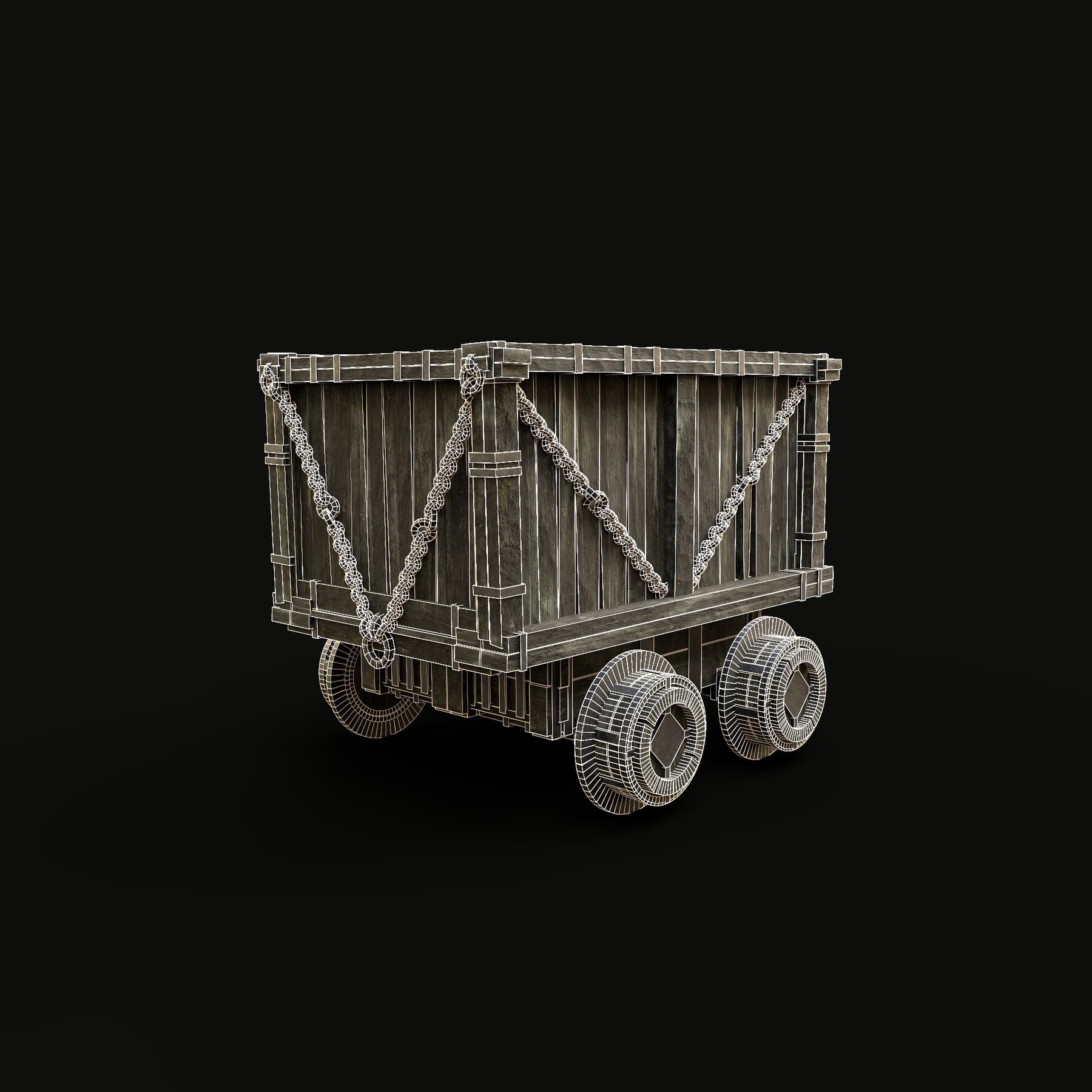 ArtStation - WAGON MINE QUARRY CAR CARGO COAL RAIL MINING TOOL | Resources