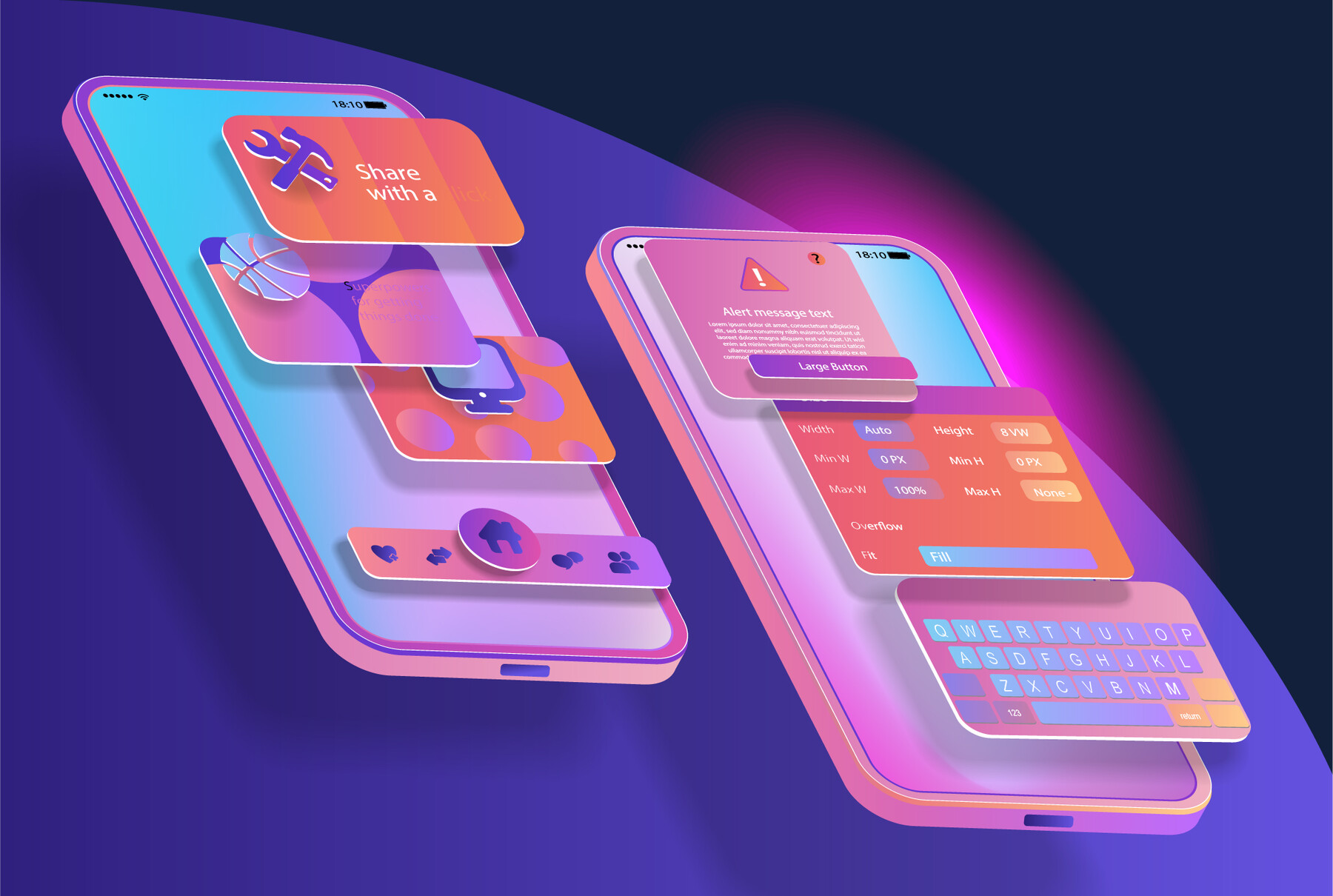 ArtStation - Mobile application interface on mobile phone screens in ...