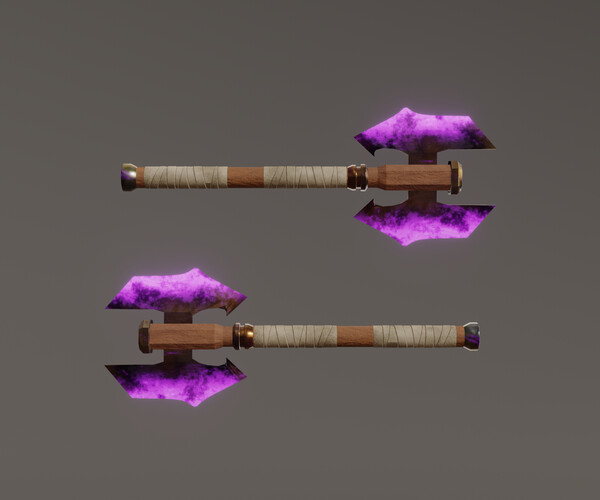 ArtStation - Shadow Double Bit Axe - Model 01 | Game Assets