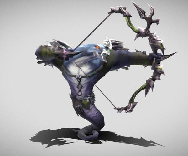 ArtStation - Dungeon Fantasy Monster - Serpent Charge Archer | Game Assets