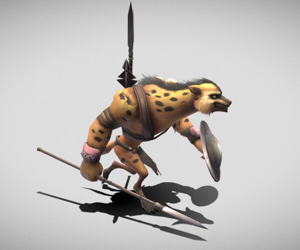 ArtStation - Dungeon Fantasy Monster - Hyena warrior | Game Assets