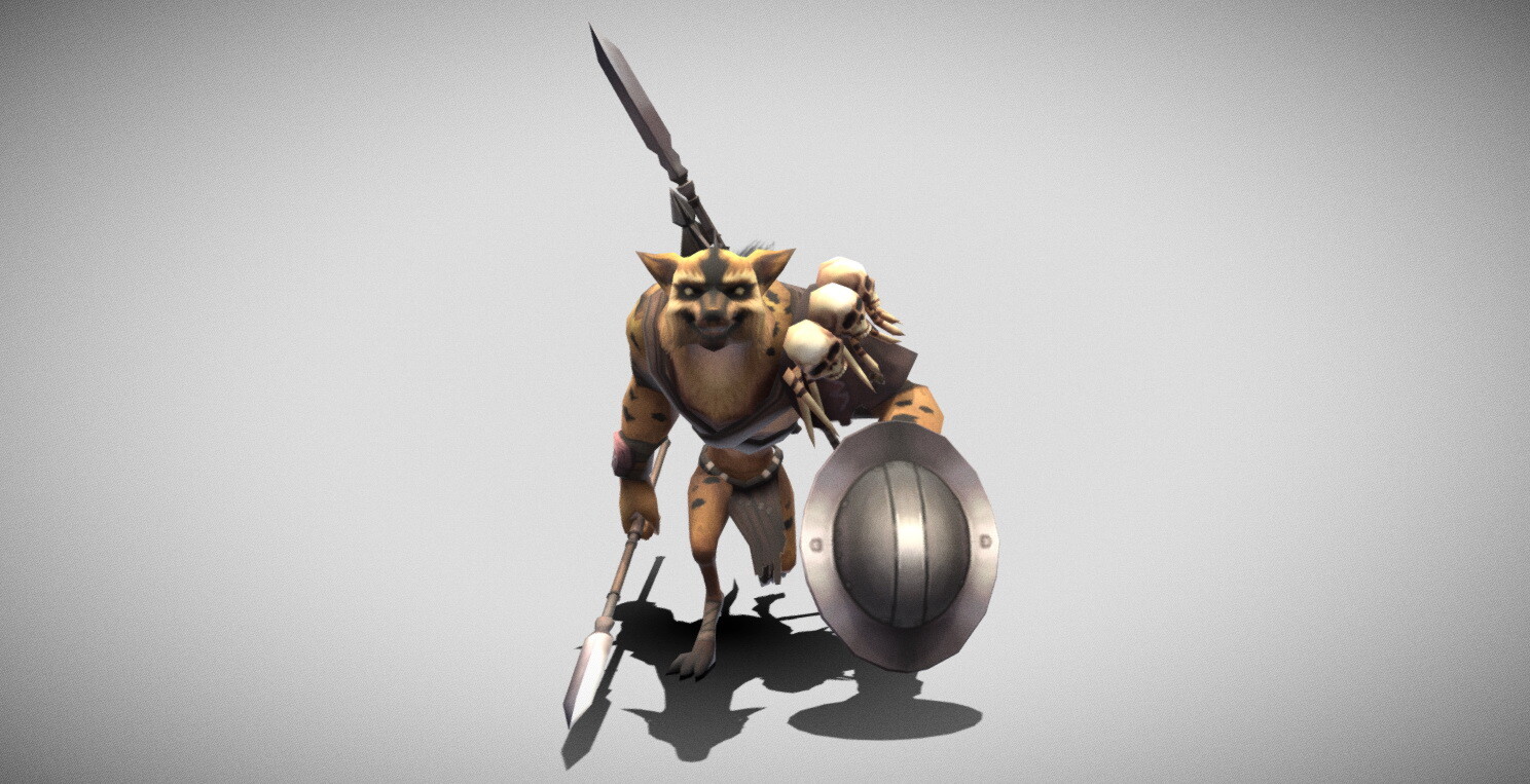 ArtStation - Dungeon Fantasy Monster - Hyena warrior | Game Assets