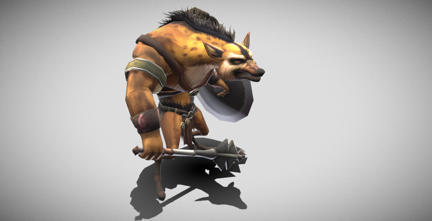 ArtStation - Dungeon Fantasy Monster - Hyena Charge Warrior | Game Assets