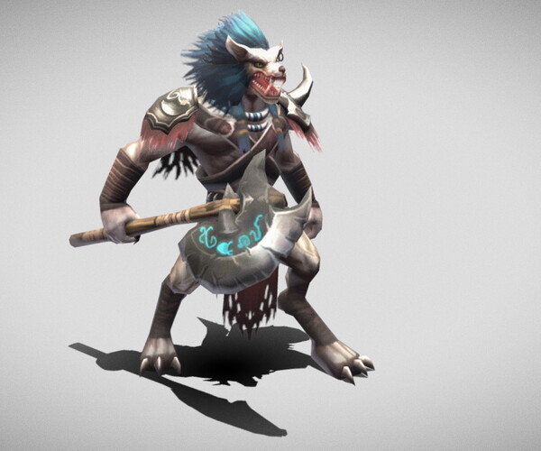 ArtStation - Dungeon Fantasy Monster - Wolf Sorcerer | Game Assets