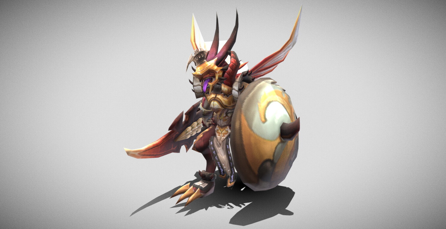 ArtStation - Dungeon Fantasy Monster - Noble Lizard Warrior 2 | Game Assets