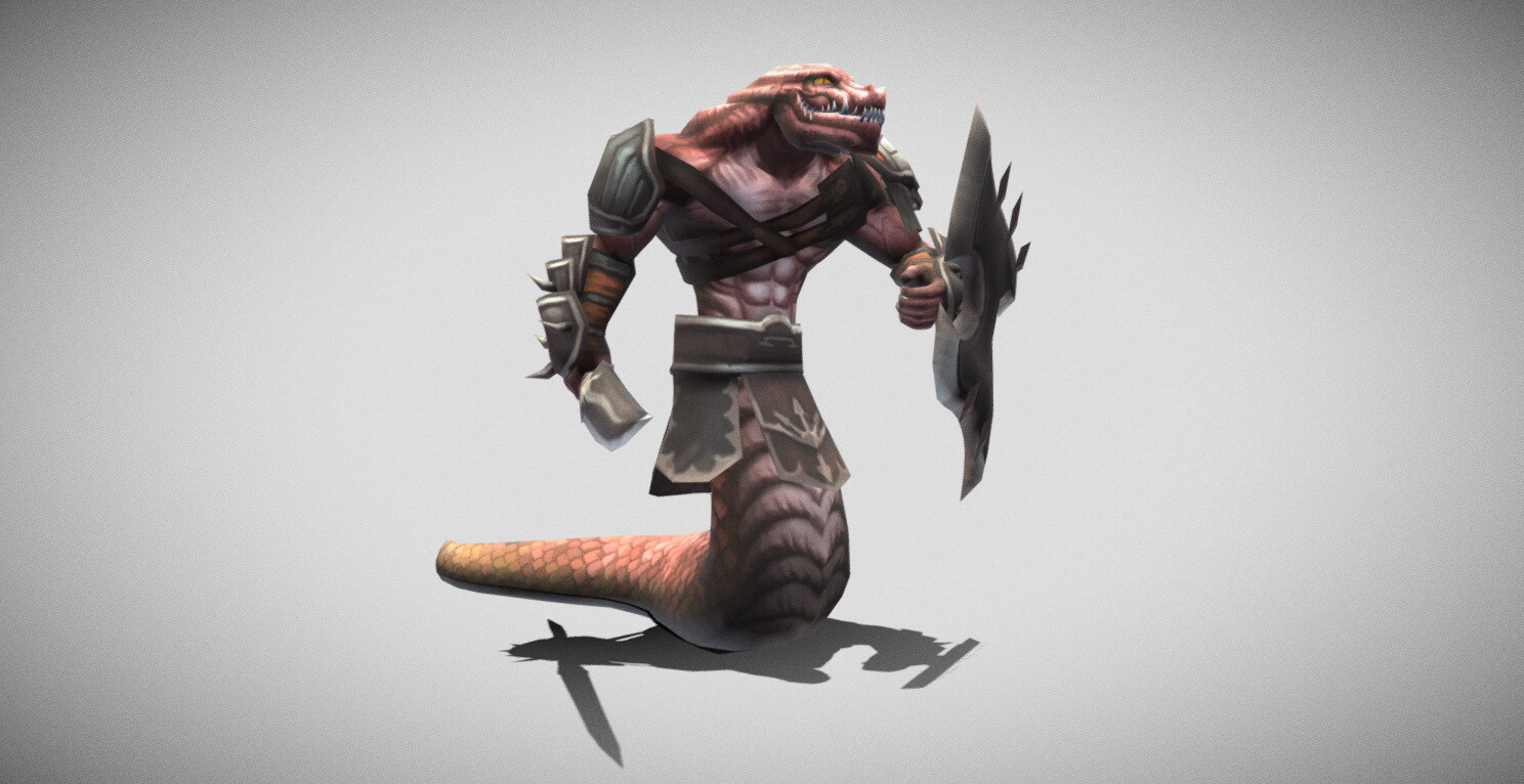 ArtStation - Dungeon Fantasy Monster - Serpent Warrior 2 | Game Assets