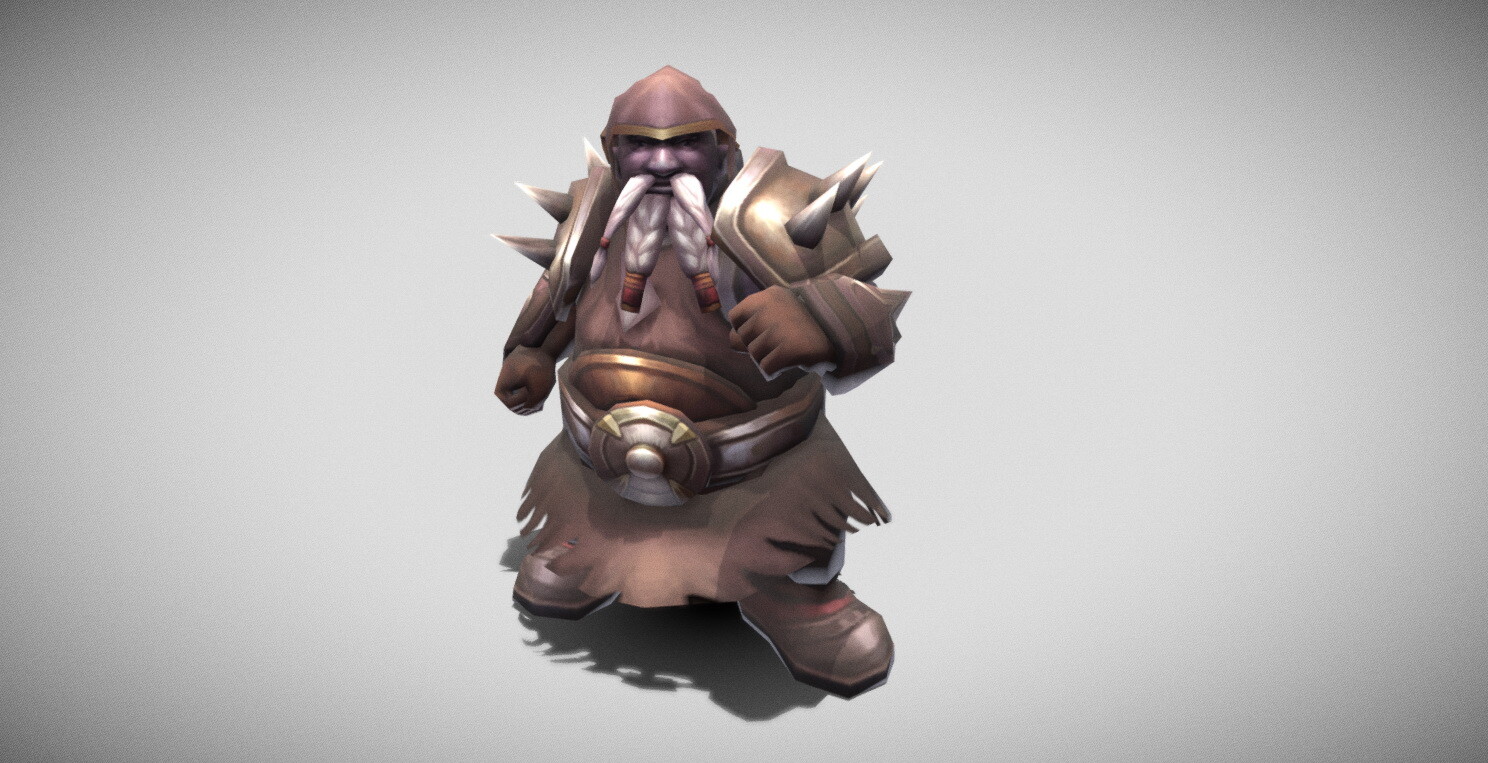 ArtStation - Dungeon Fantasy Monster - Upright Dwarf | Game Assets