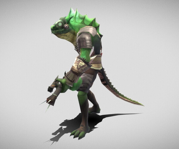 ArtStation - Dungeon Fantasy Monster - Aqua lizard Musketeer | Game Assets