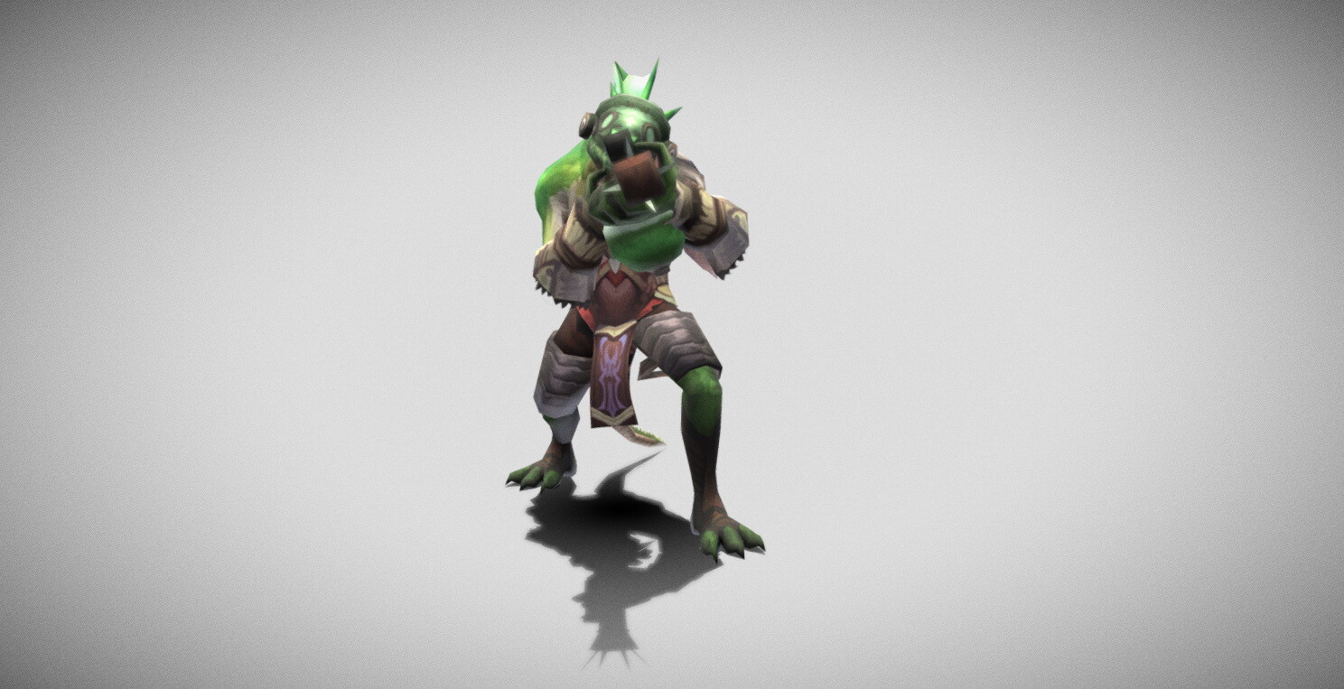 ArtStation - Dungeon Fantasy Monster - Aqua lizard Musketeer | Game Assets