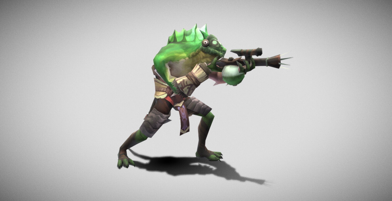 ArtStation - Dungeon Fantasy Monster - Aqua lizard Musketeer | Game Assets
