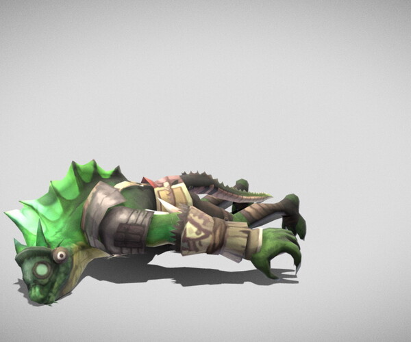 ArtStation - Dungeon Fantasy Monster - Aqua lizard Musketeer | Game Assets