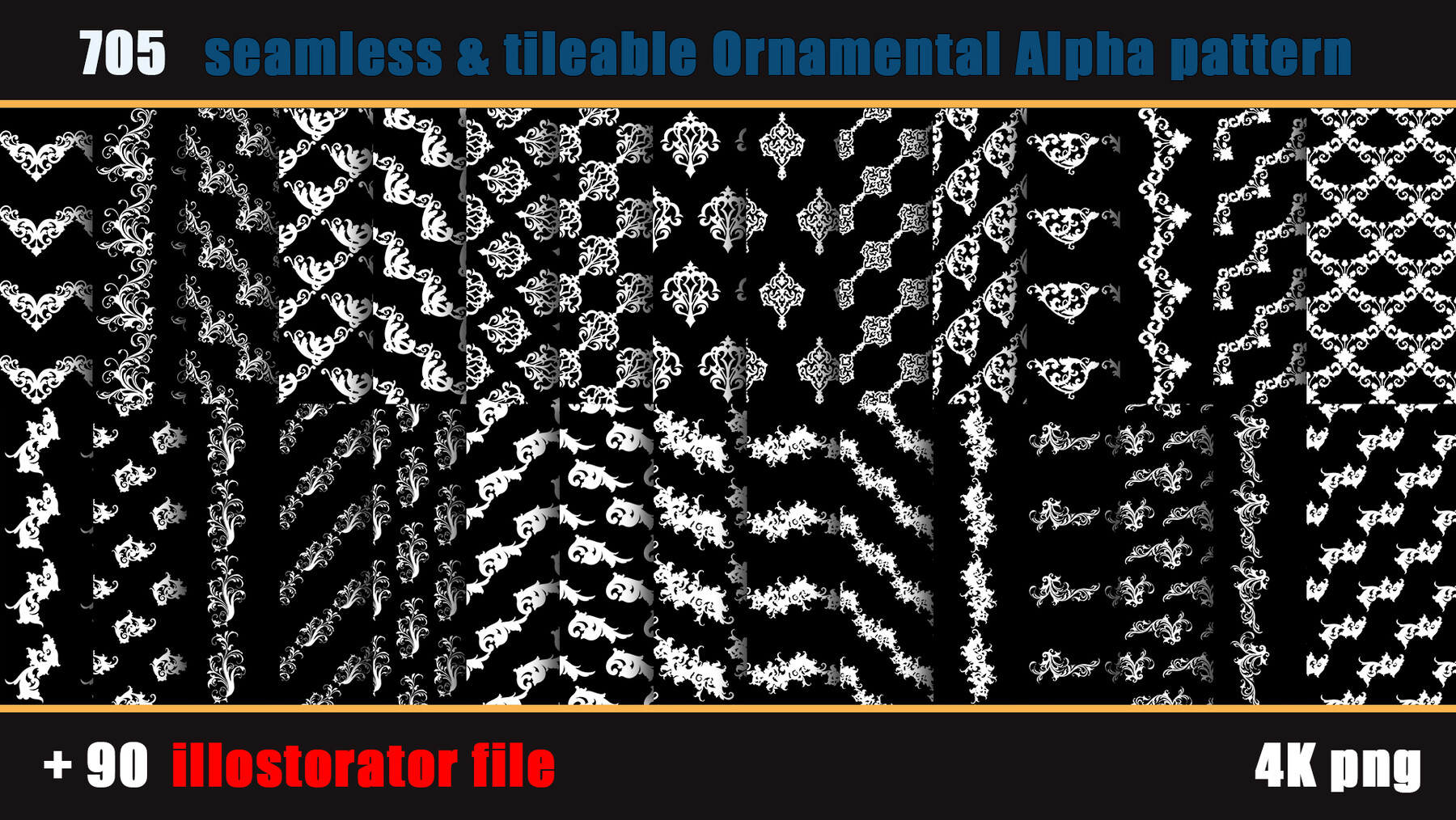 ArtStation - 705 seamless and tileable Ornamental Alpha patterns + 90 ...