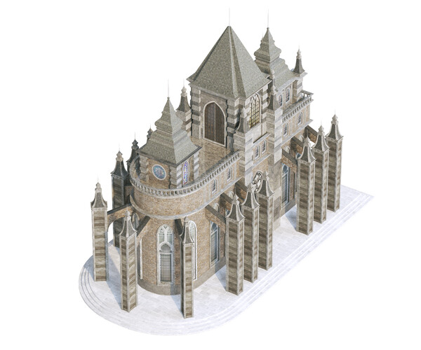 ArtStation - medival building set 001 cathedral | Game Assets