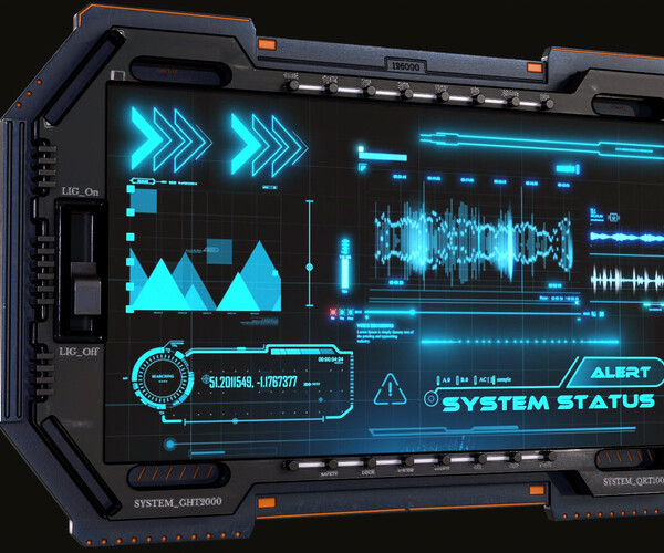 ArtStation - control panel screen - scifi panel Vol 02 3D model | Game ...