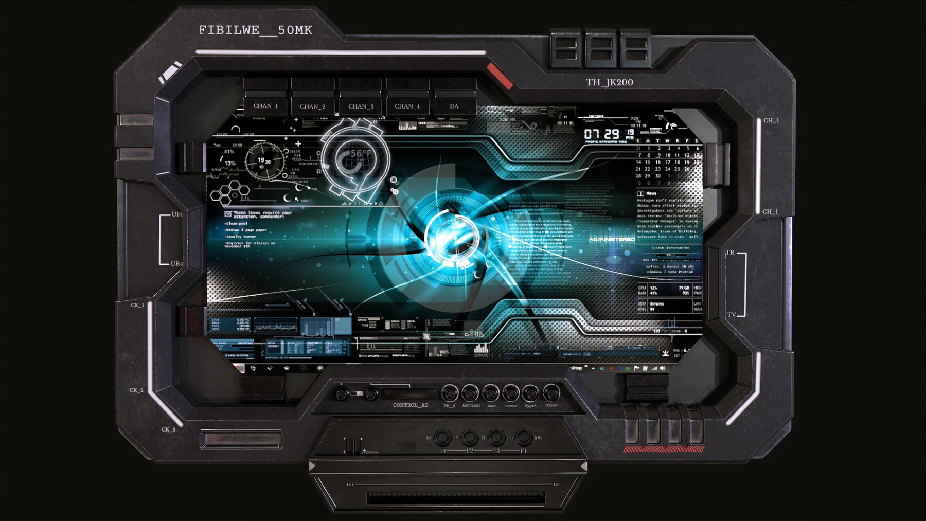 ArtStation - control panel screen - scifi panel Vol 02 3D model | Game ...
