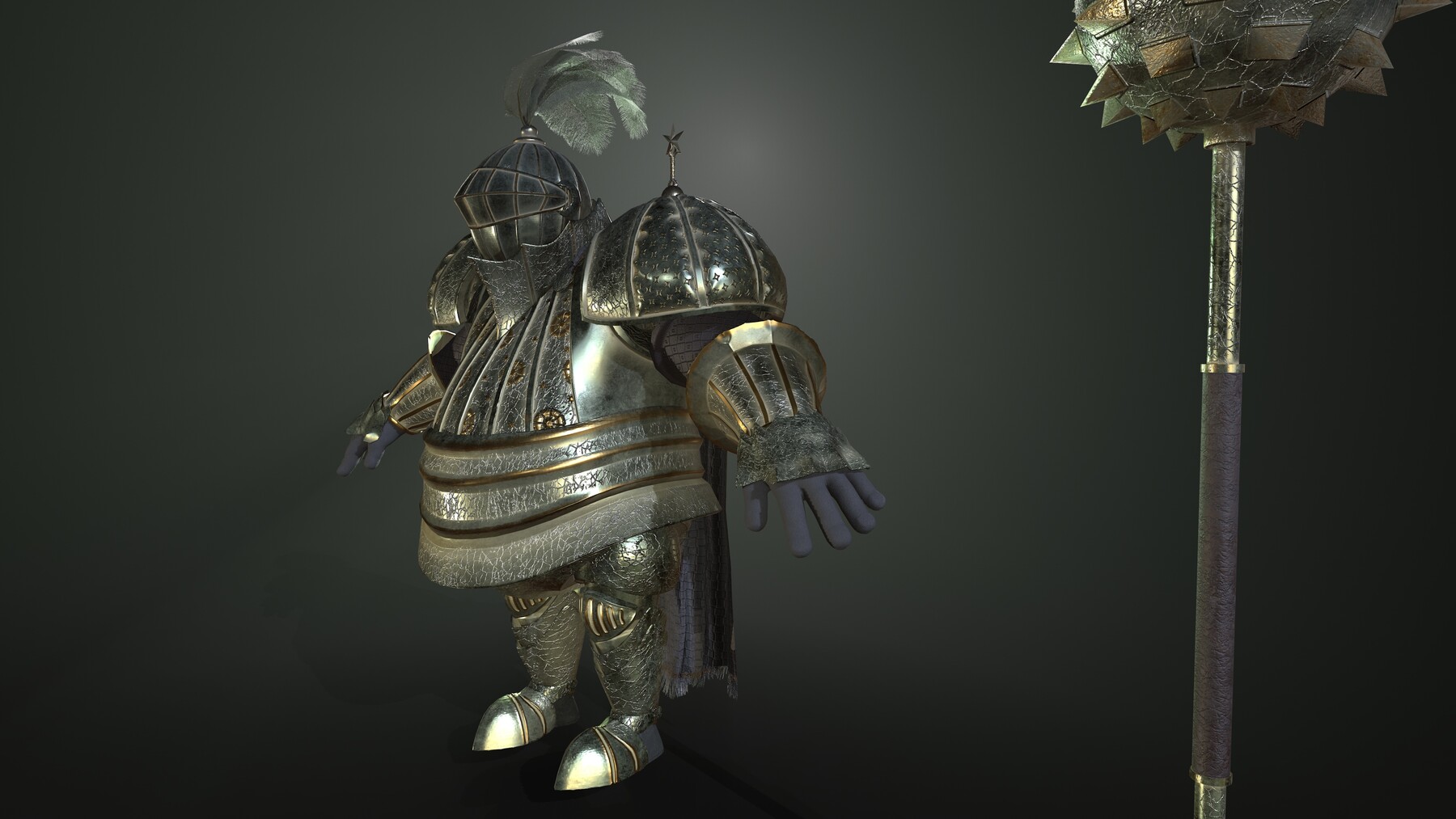 ArtStation - Rottund knight Low-poly 3D model | Game Assets