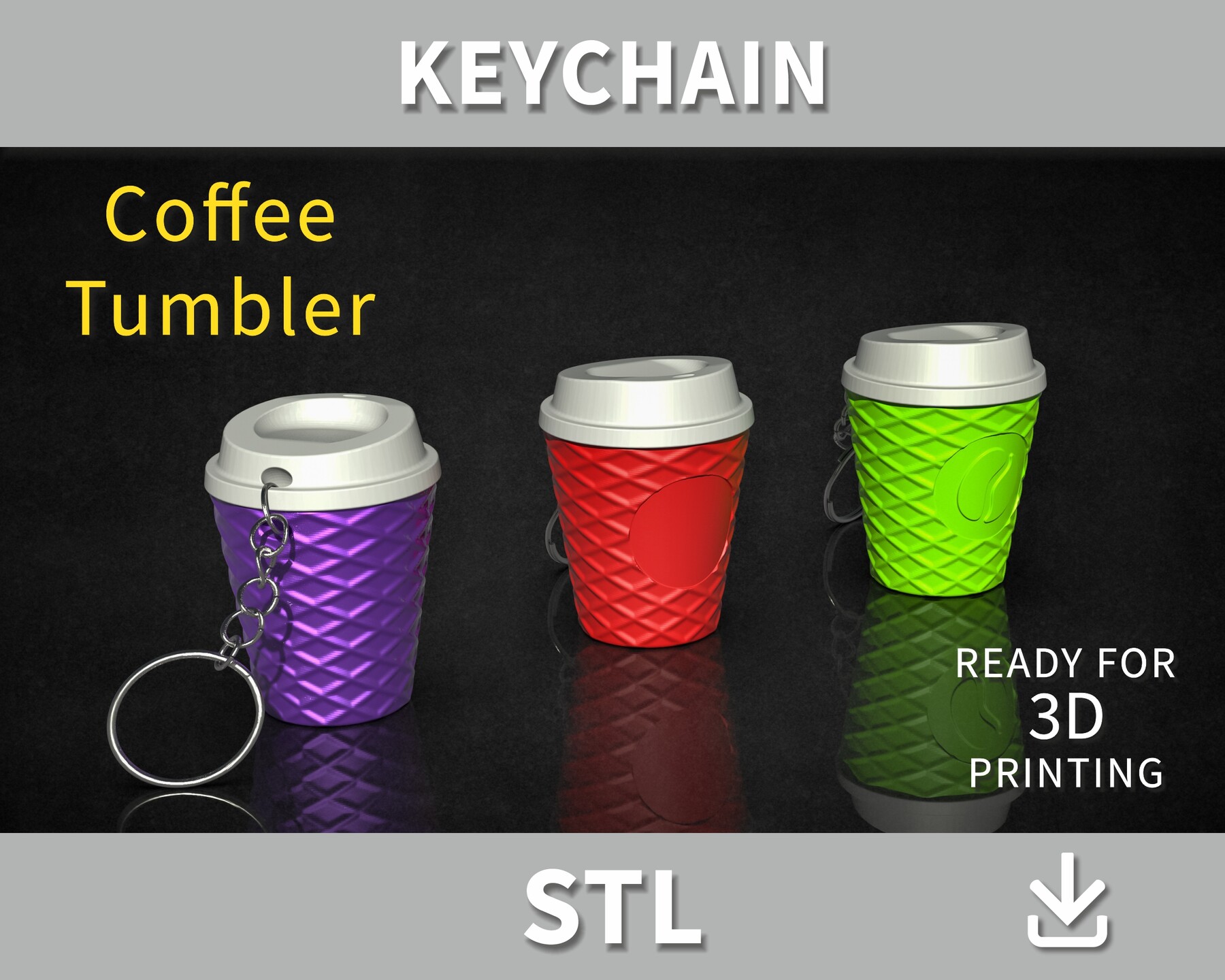 ArtStation - 3D model Coffee Keychain Tumbler [3] STL File for 3D ...