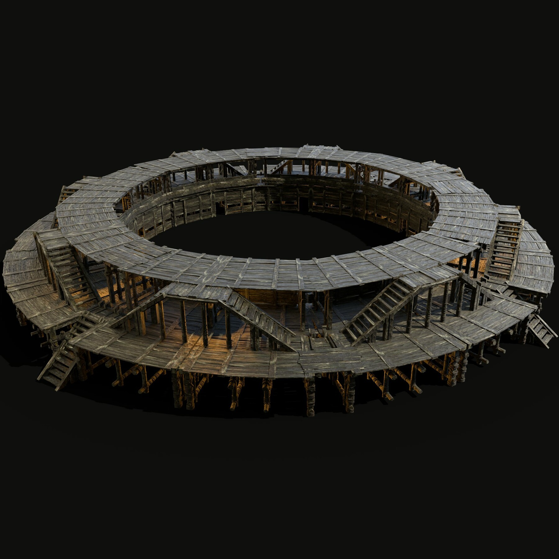 ArtStation - ARENA FIGHT BATTLE WOODEN MEDIEVAL STANDS CONSTRUCTION AAA ...
