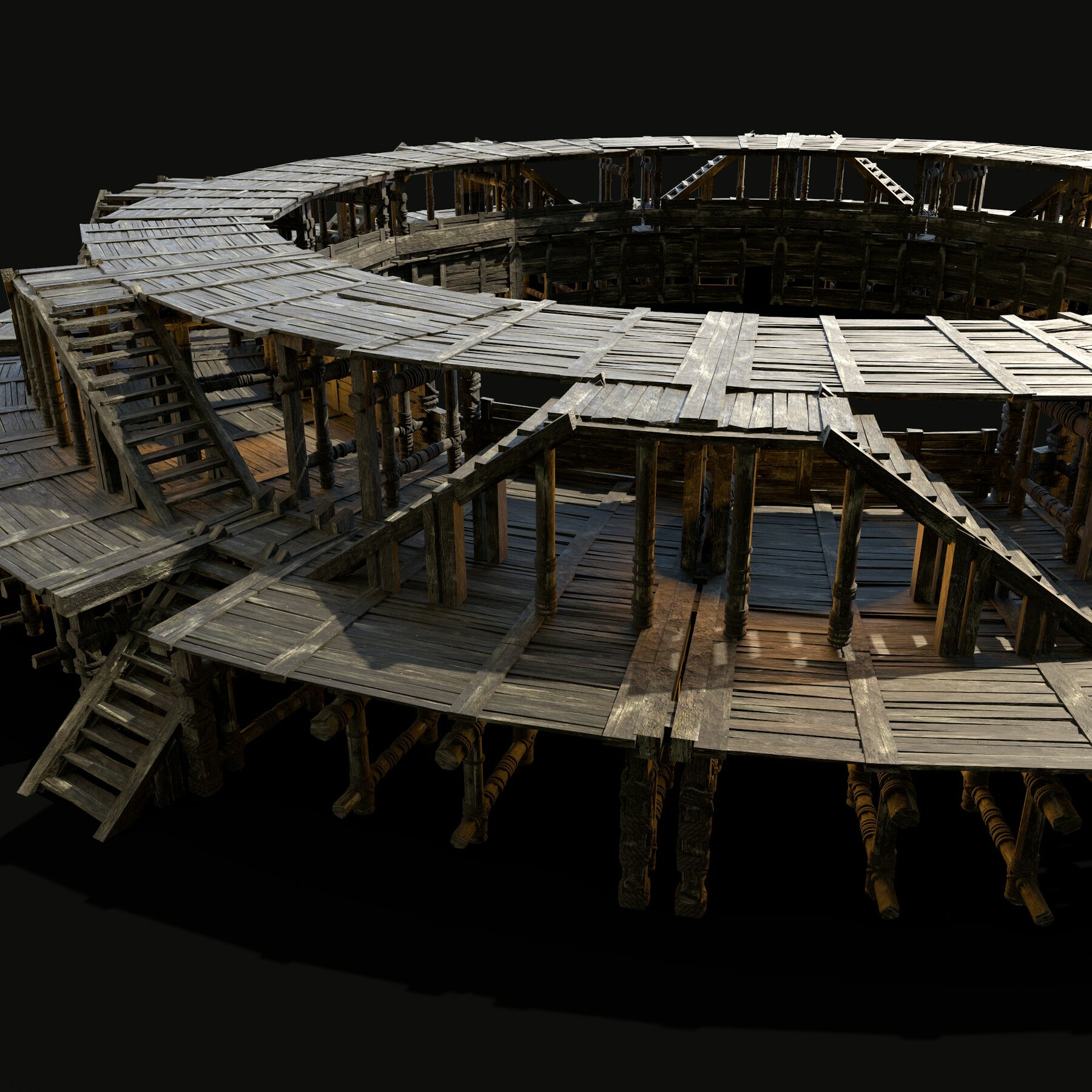 ArtStation - ARENA FIGHT BATTLE WOODEN MEDIEVAL STANDS CONSTRUCTION AAA ...