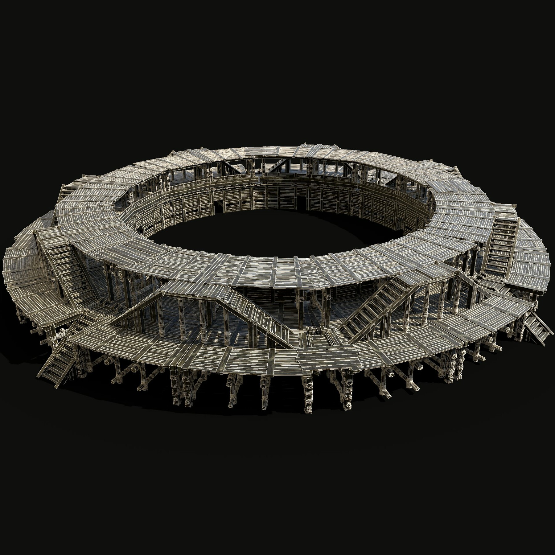 ArtStation - ARENA FIGHT BATTLE WOODEN MEDIEVAL STANDS CONSTRUCTION AAA ...