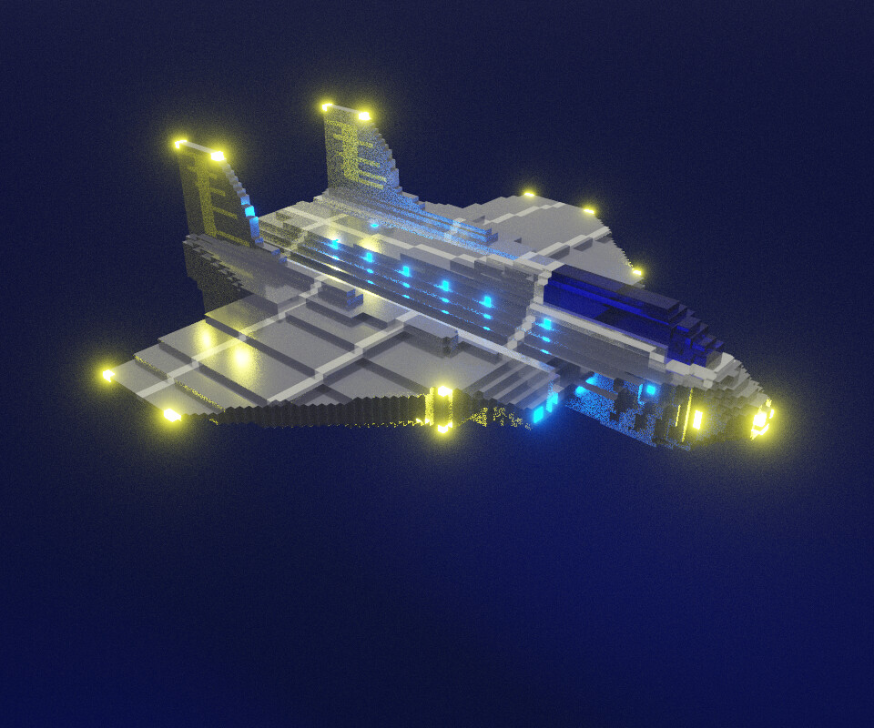 ArtStation - Voxel 3d model space ship | Game Assets
