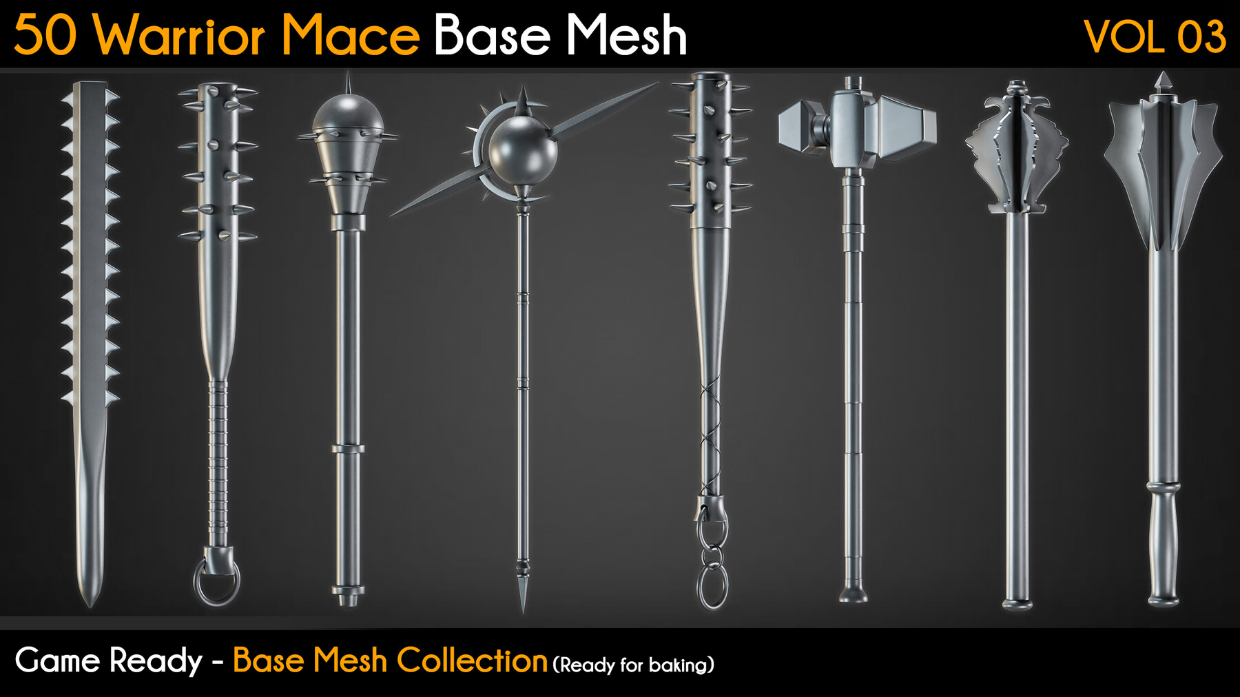 ArtStation - 50 Warrior Mace Base Mesh - VOL 03 ( Game Ready ) | Game ...