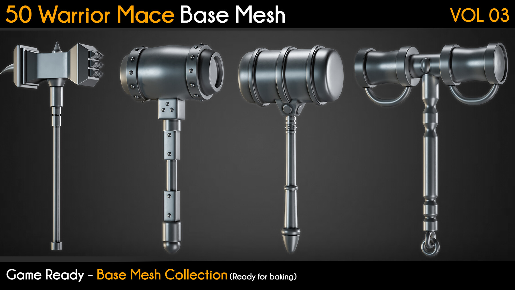 ArtStation - 50 Warrior Mace Base Mesh - VOL 03 ( Game Ready ) | Game ...