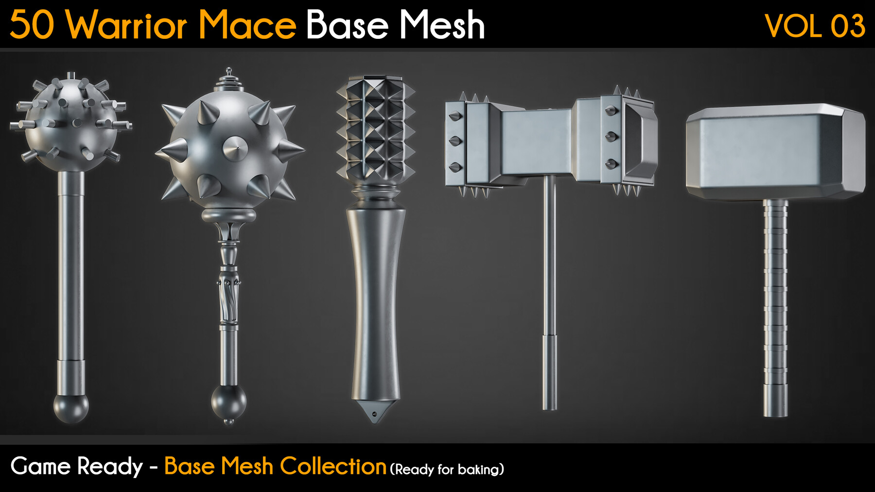 ArtStation - 50 Warrior Mace Base Mesh - VOL 03 ( Game Ready ) | Game ...
