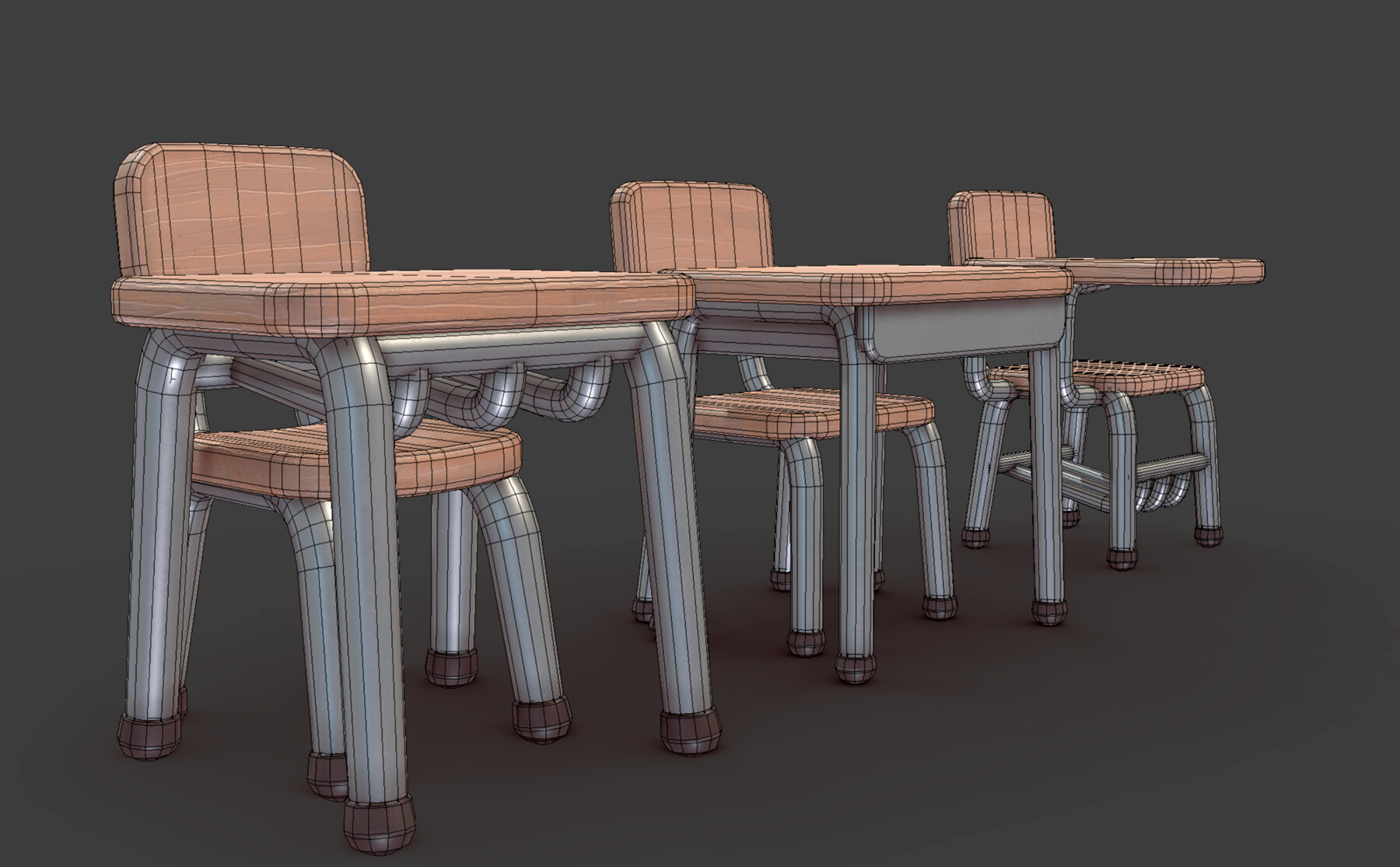 ArtStation - Cartoon School Desk | Game Assets