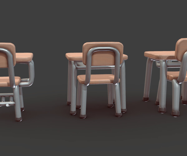 ArtStation - Cartoon School Desk | Game Assets
