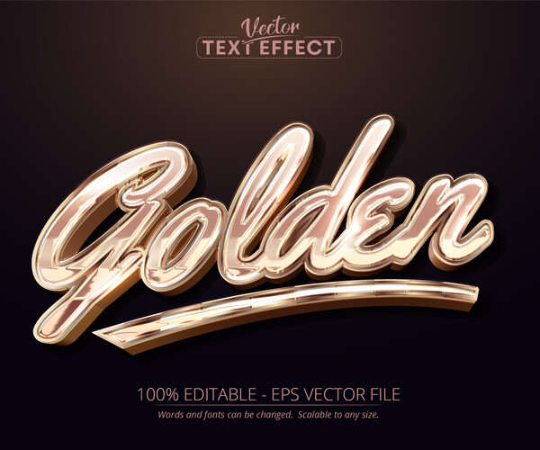 ArtStation - Gold text effect, editable shiny golden color text style ...