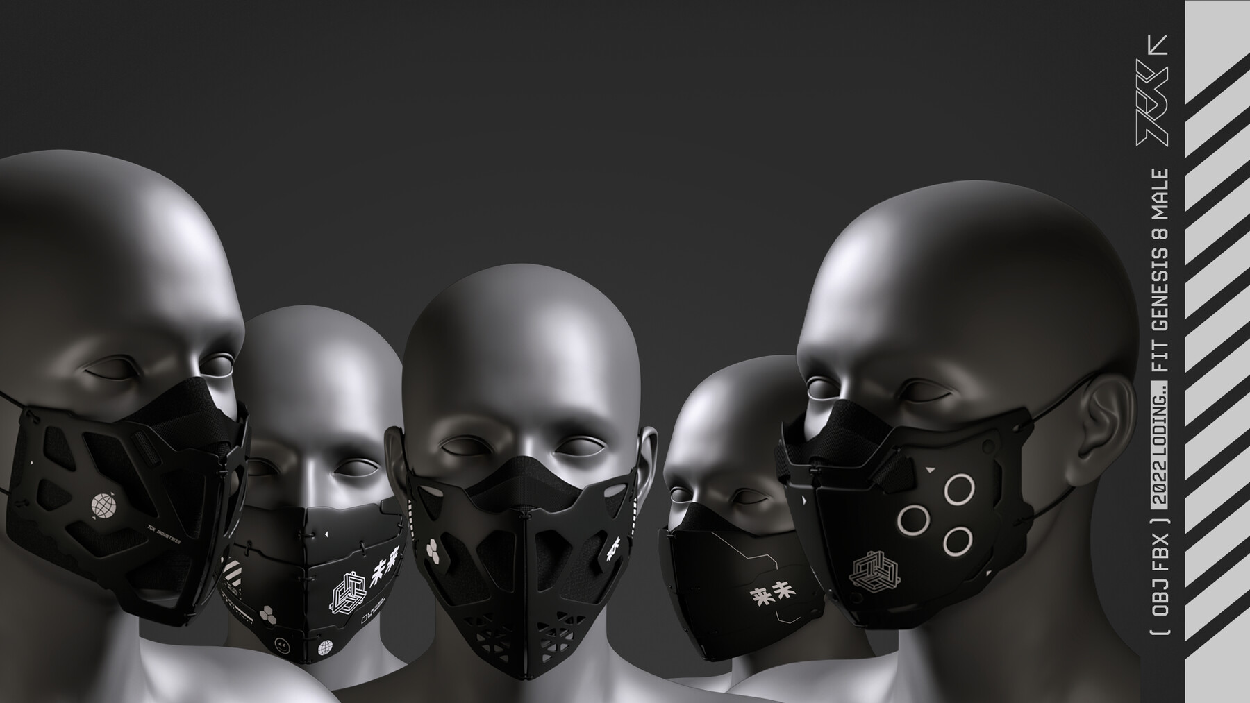 ArtStation - cyberpunk mask kit | Game Assets