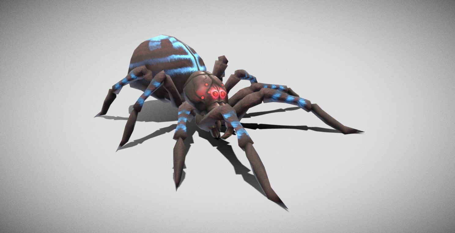 ArtStation - Dungeon Fantasy Monster - Blue Web Spider | Game Assets