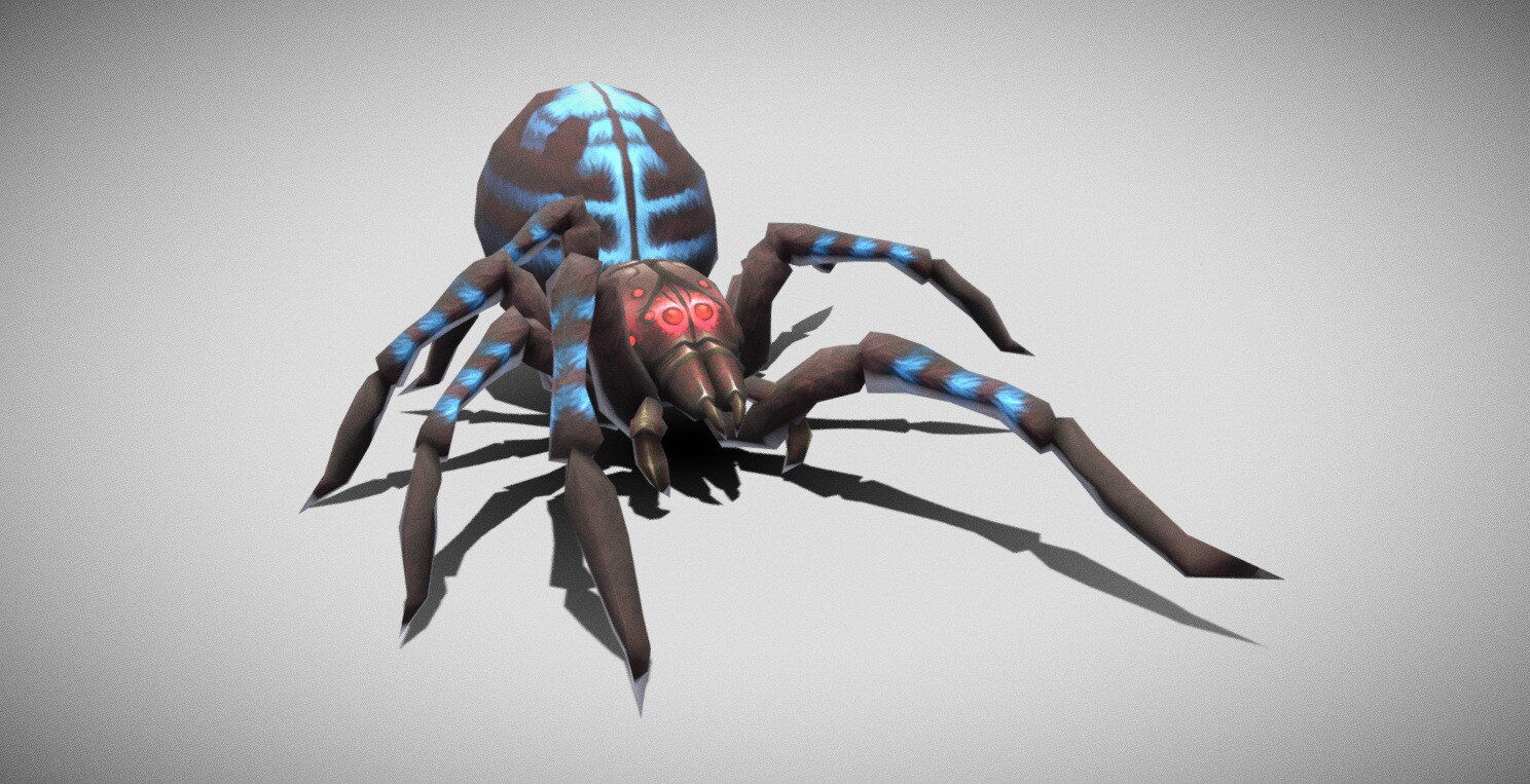 ArtStation - Dungeon Fantasy Monster - Blue Web Spider | Game Assets