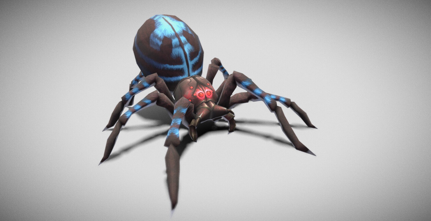 ArtStation - Dungeon Fantasy Monster - Blue Web Spider | Game Assets