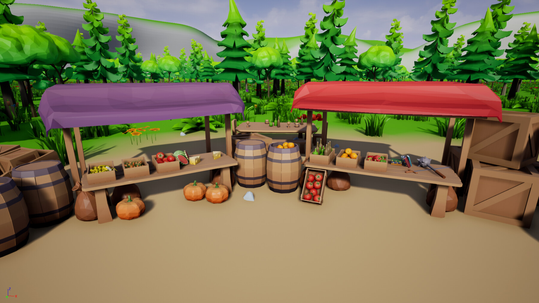 ArtStation - Low Poly Market | Game Assets
