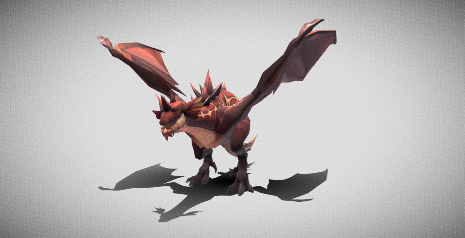 ArtStation - Dungeon Fantasy Monster - Red Dragon | Game Assets
