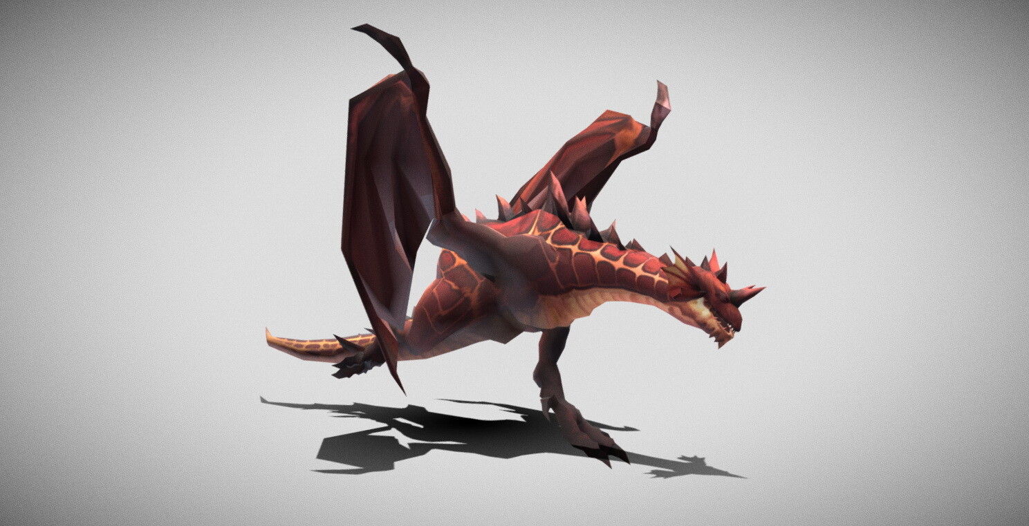ArtStation - Dungeon Fantasy Monster - Red Dragon | Game Assets