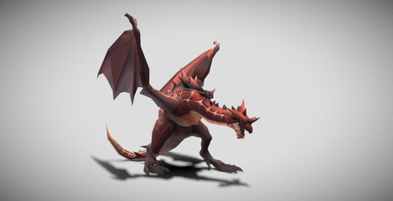 ArtStation - Dungeon Fantasy Monster - Red Dragon | Game Assets