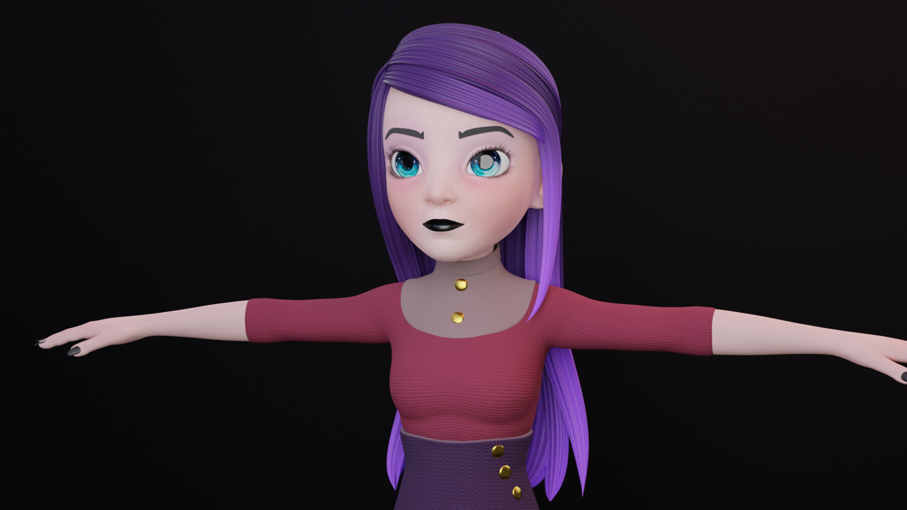 ArtStation - Cartoon Vampire Girl- FULLY RIIGGED | Game Assets