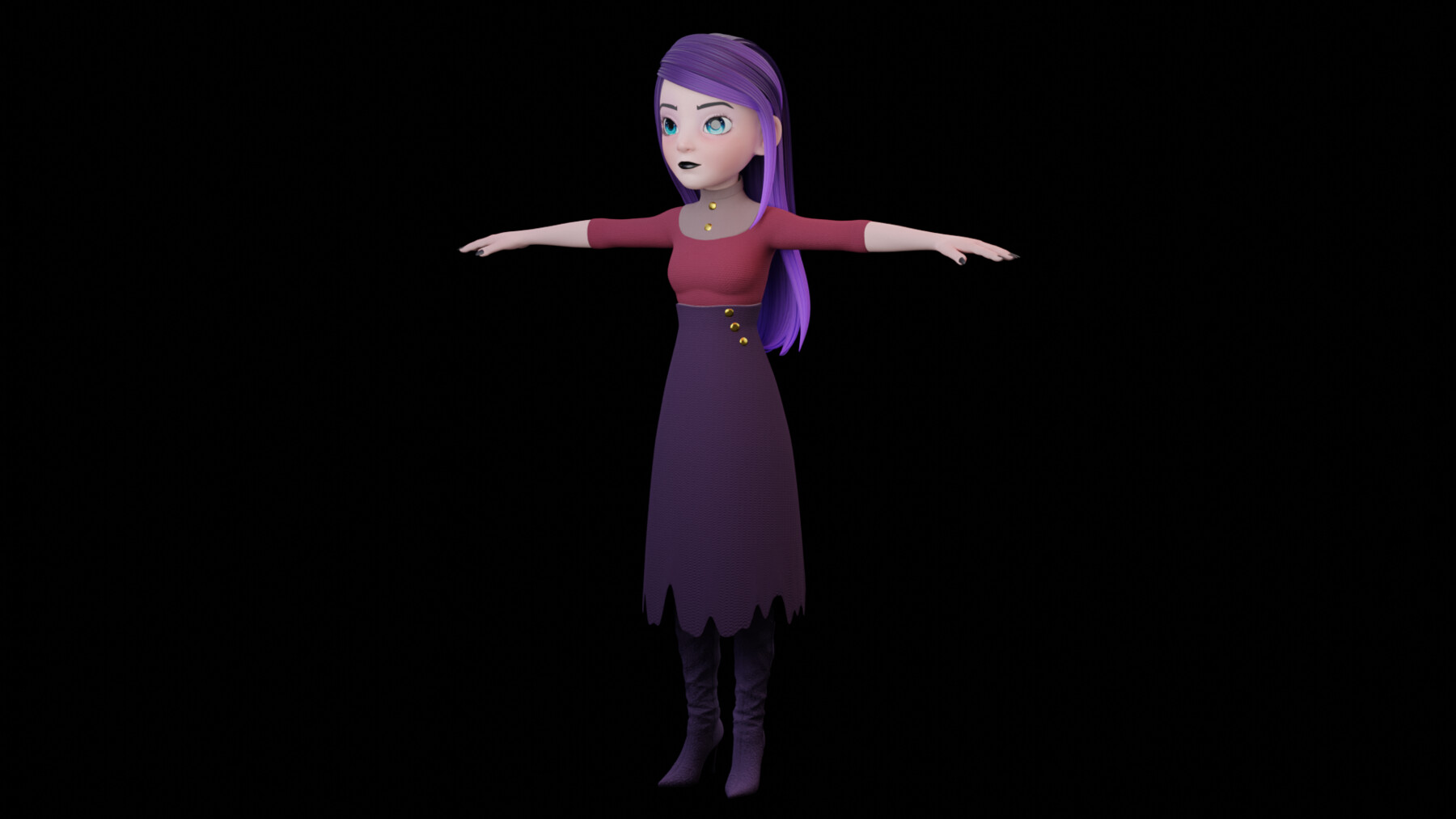 ArtStation - Cartoon Vampire Girl- FULLY RIIGGED | Game Assets