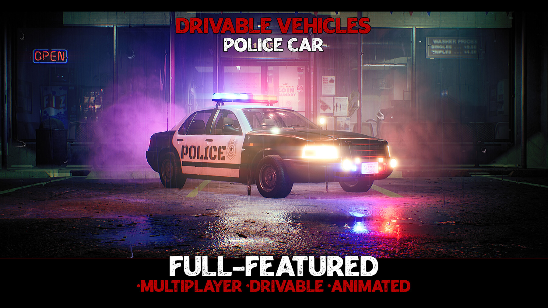 Yarrawah Interactive - Police Car - Drivable [UE4] [UE5]