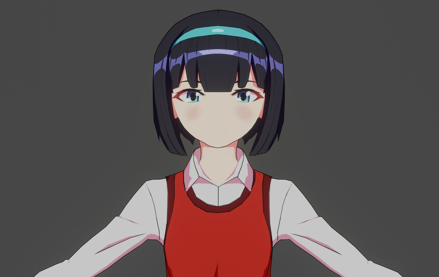 ArtStation - Anime school girl - Low poly | Game Assets