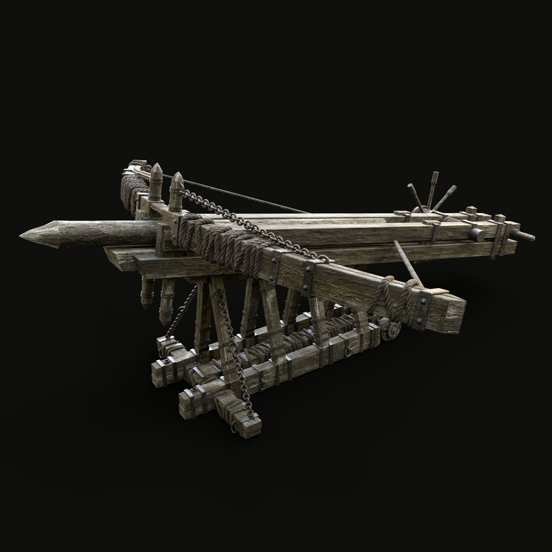 ArtStation - BALLISTA HARPOON LAUNCHER MEDIEVAL SIEGE ENGINE PACK ...