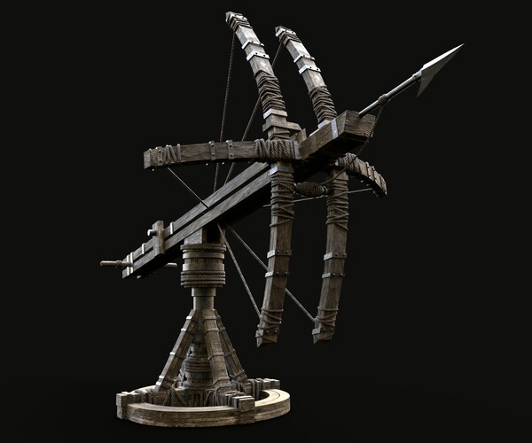 ArtStation - BALLISTA HARPOON LAUNCHER MEDIEVAL SIEGE ENGINE PACK ...