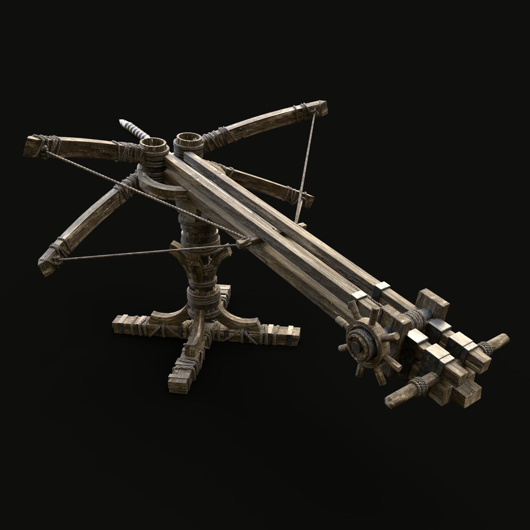 ArtStation - BALLISTA HARPOON LAUNCHER MEDIEVAL SIEGE ENGINE PACK ...