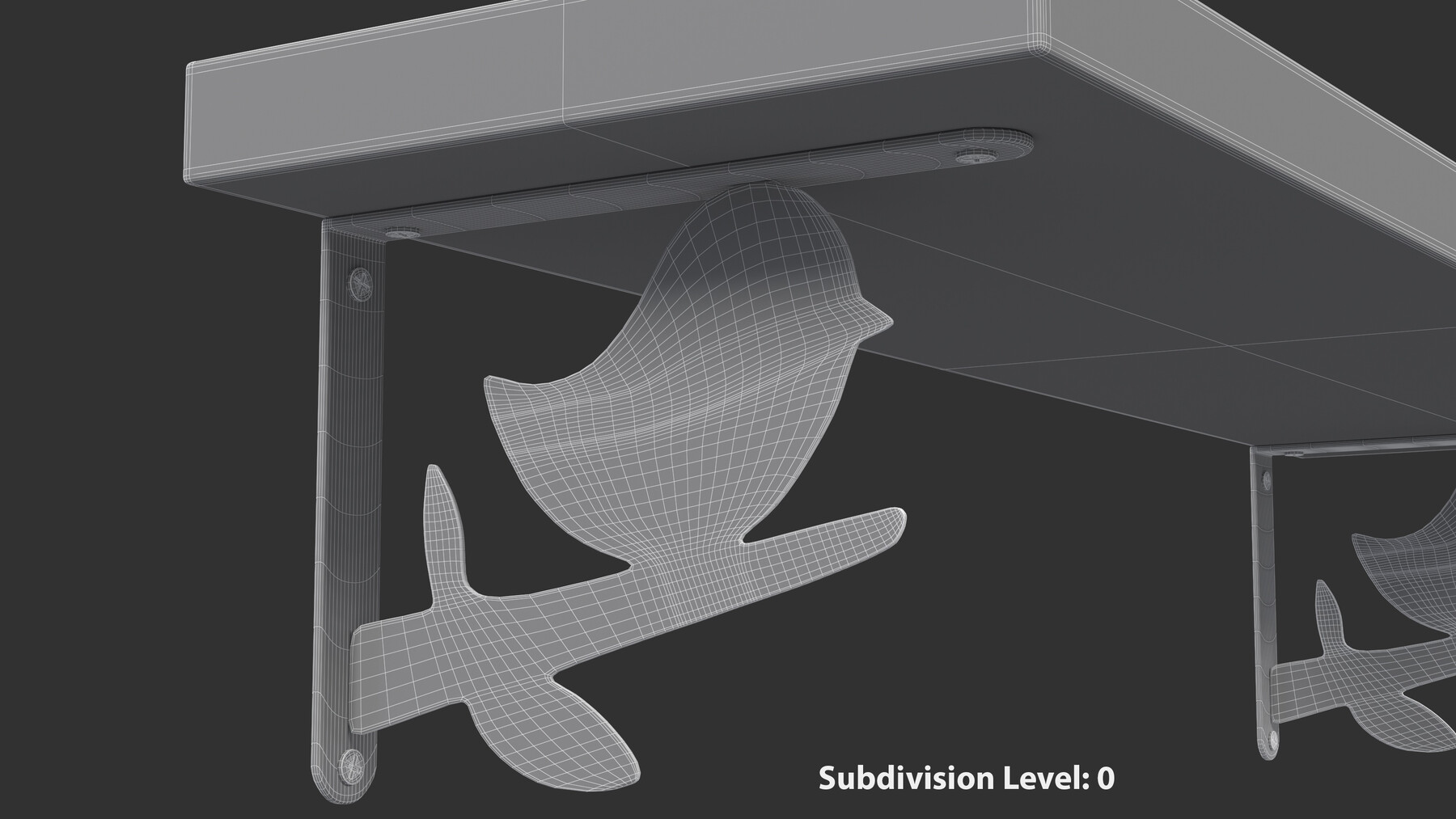 ArtStation - Wooden Wall Shelf with Bird Decoration | Resources