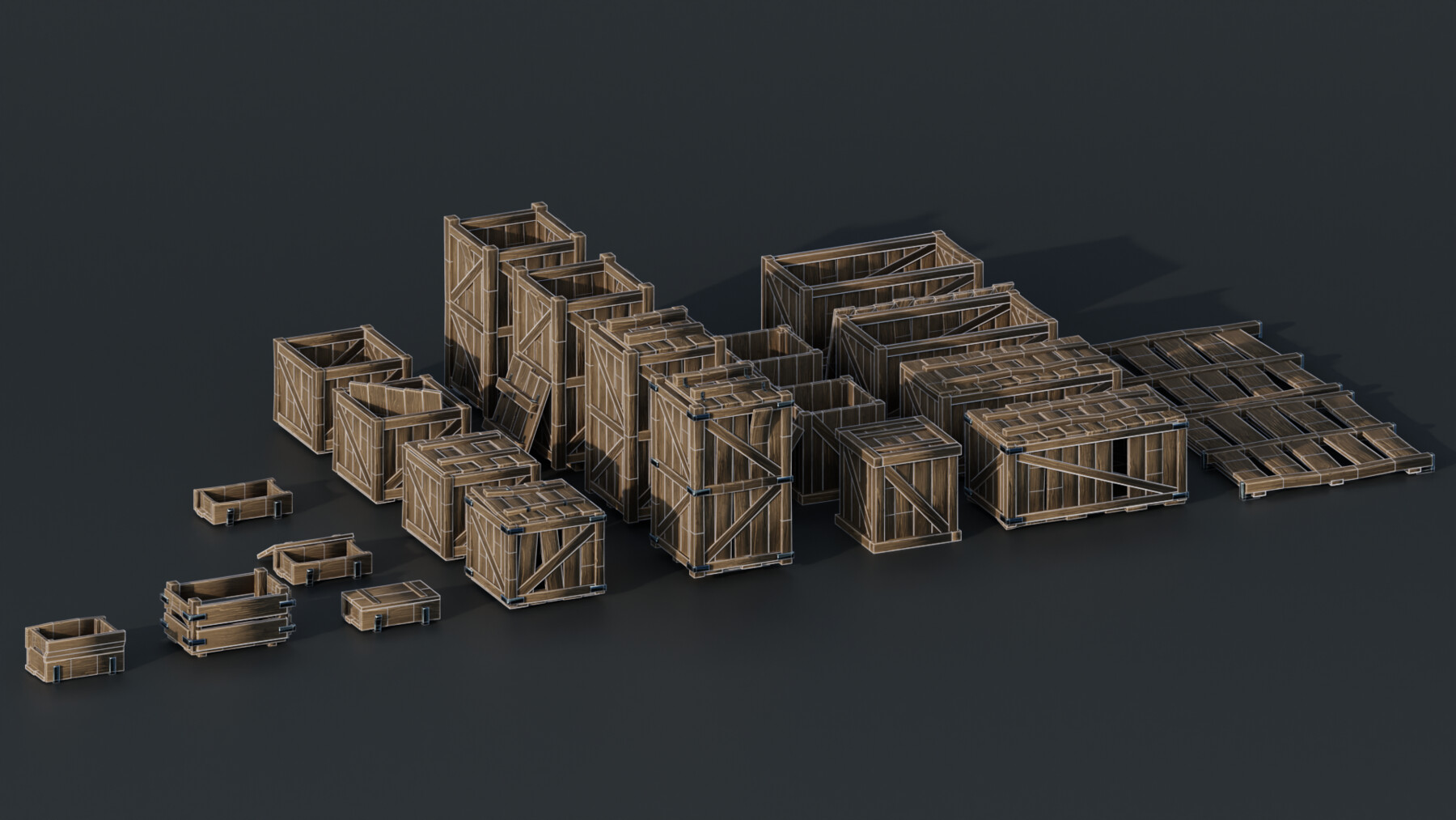 ArtStation - Stylized Wooden Crates Bundle | Game Assets