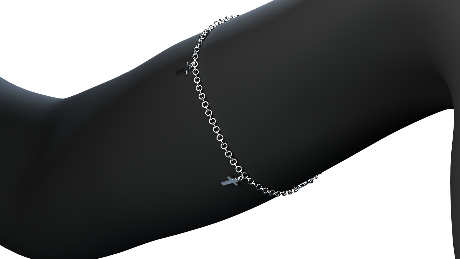 ArtStation - Silver Cross Charm Bracelet | Game Assets